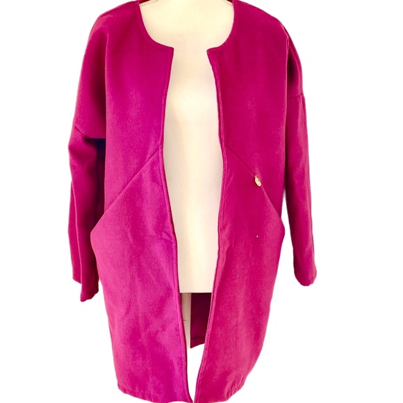 Jackets & Coats | Bright Pink Fuchsia Womens Pea Coat Jacket | Poshmark